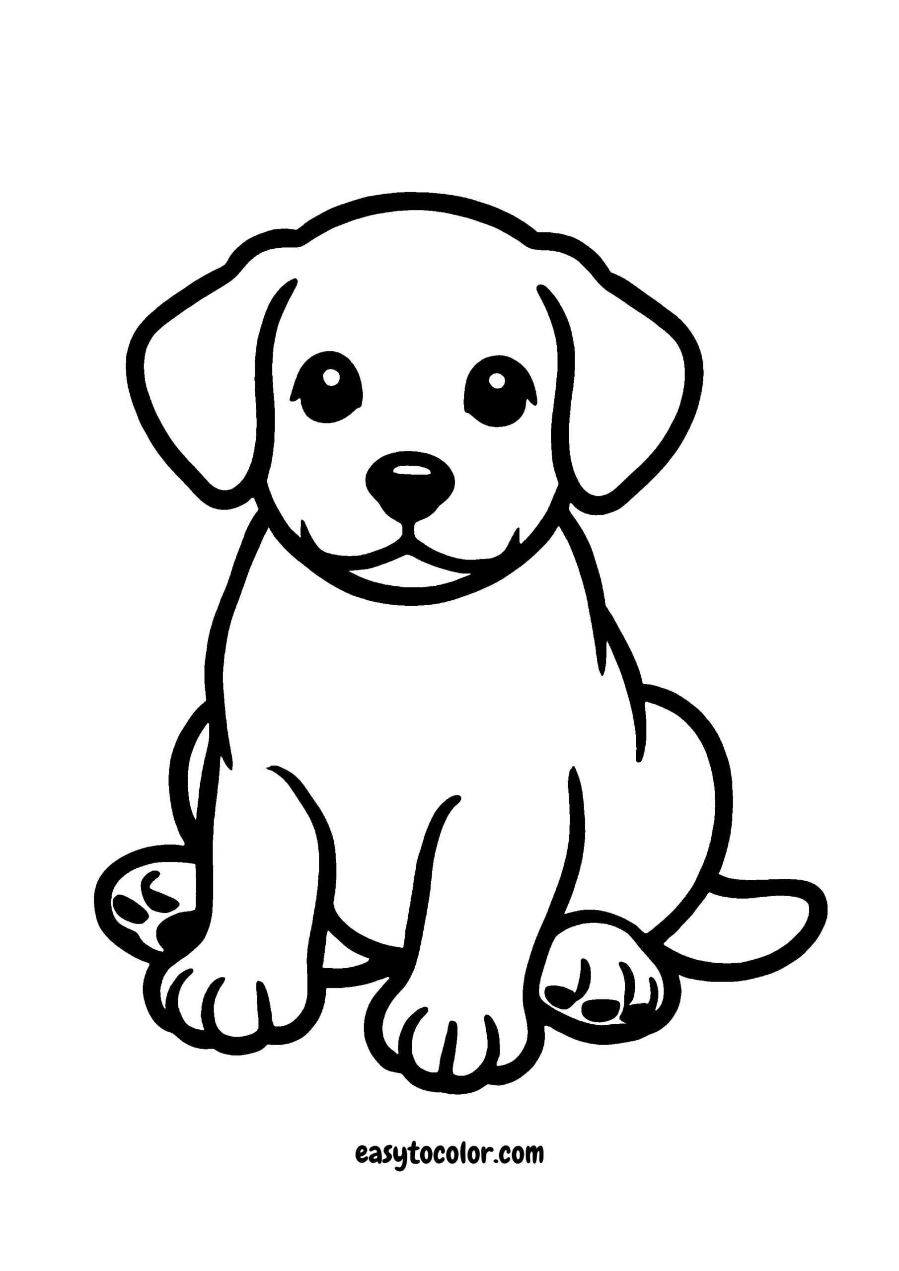 Free Printable Skip Puppy Easy Coloring Page Download